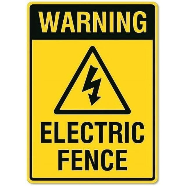 Warning Electric Fence Sign Safety Signs Electrical Safety Metal Tin ...