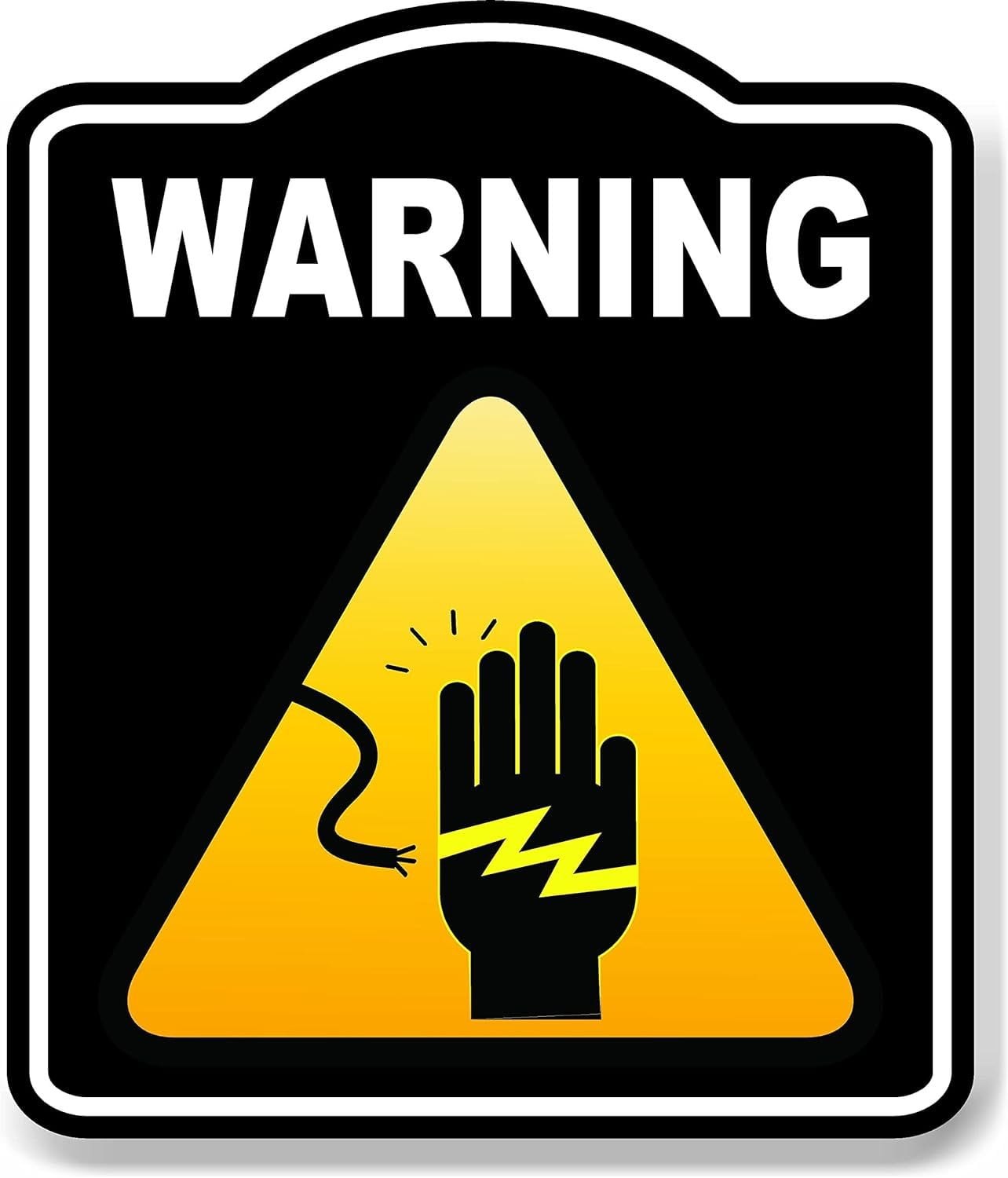 Warning Electric Risk Caution OSHA Danger BLACK Aluminum Composite Sign ...