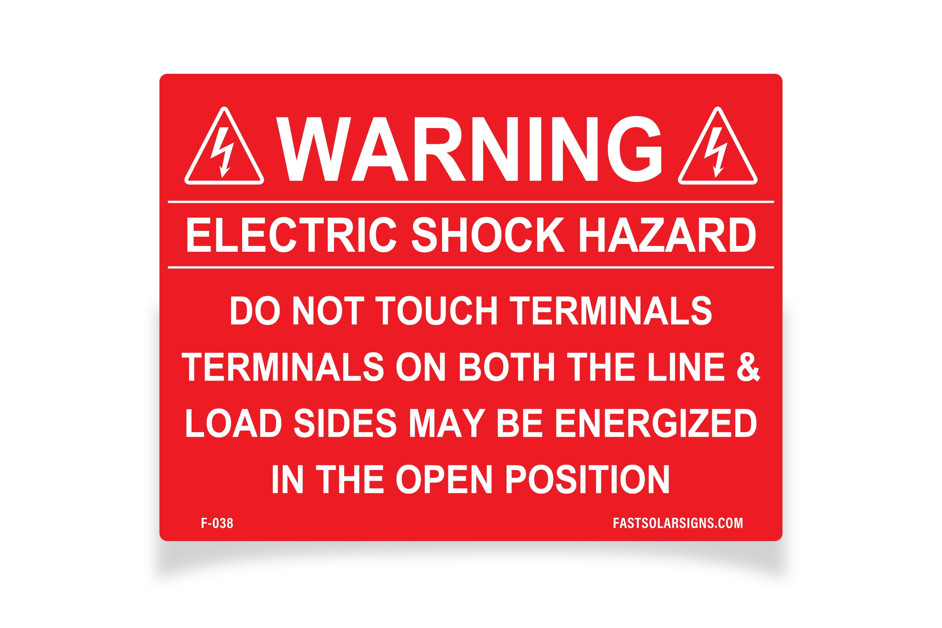 Warning: Electric Shock Hazard Do not touch terminals, terminals on ...