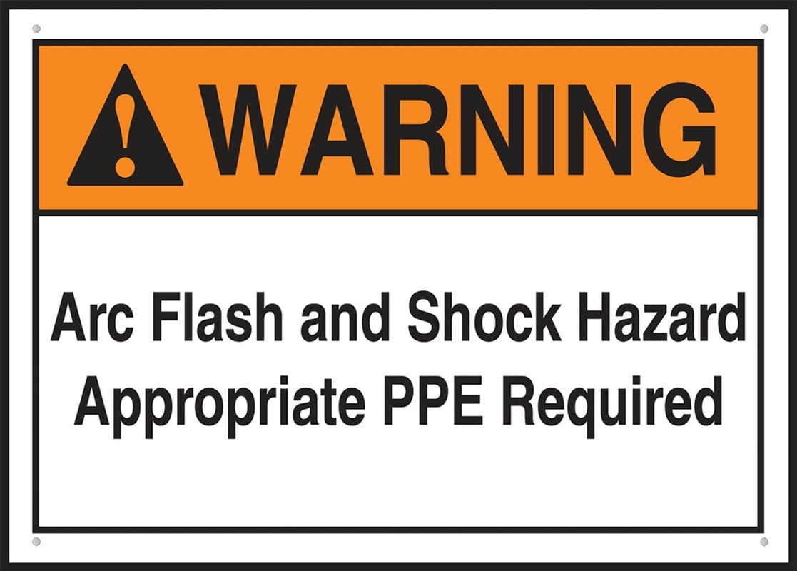 Warning Electrical Safety Label Arc Flash And Shock Hazard Appropriate ...