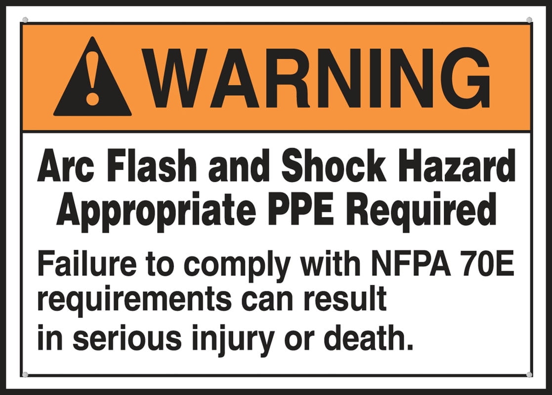 Warning Electrical Safety Label Arc Flash And Shock Hazard Appropriate ...