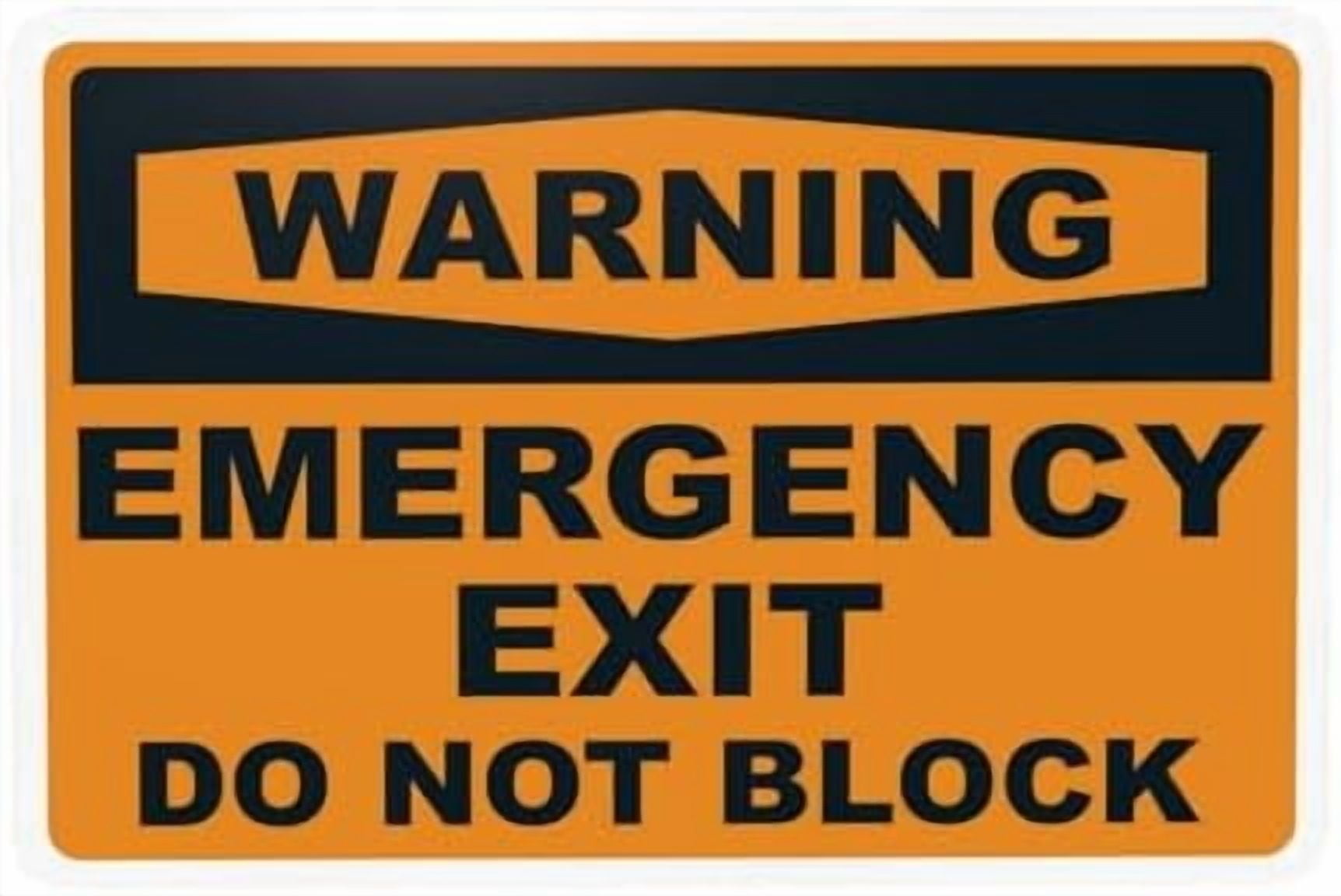 Warning Emergency Exit, Do Not Block Warning Sign, Exit Metal Signs for ...