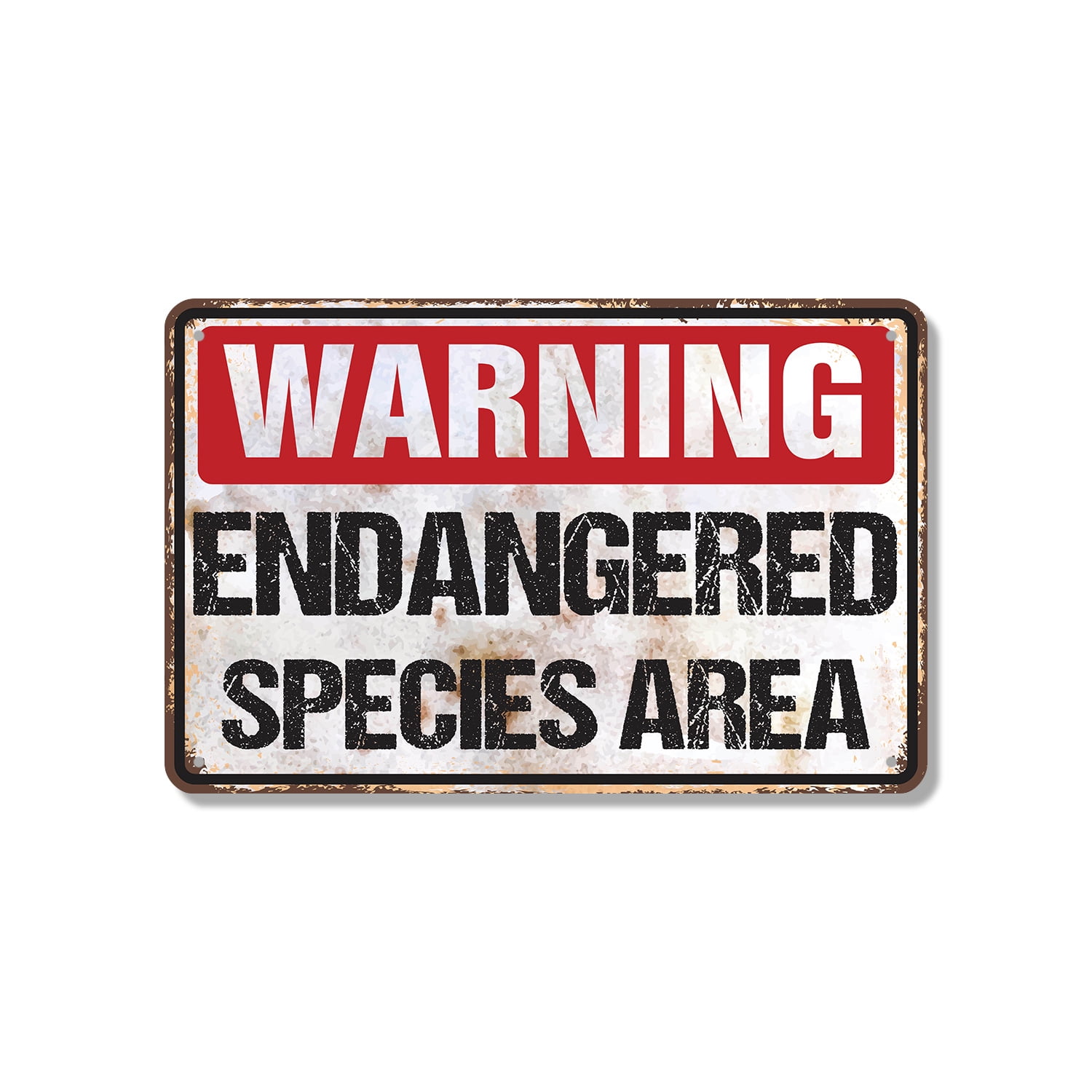 Warning Endangered Species Area Vintage Style 10 Inch x 14 Inch ...