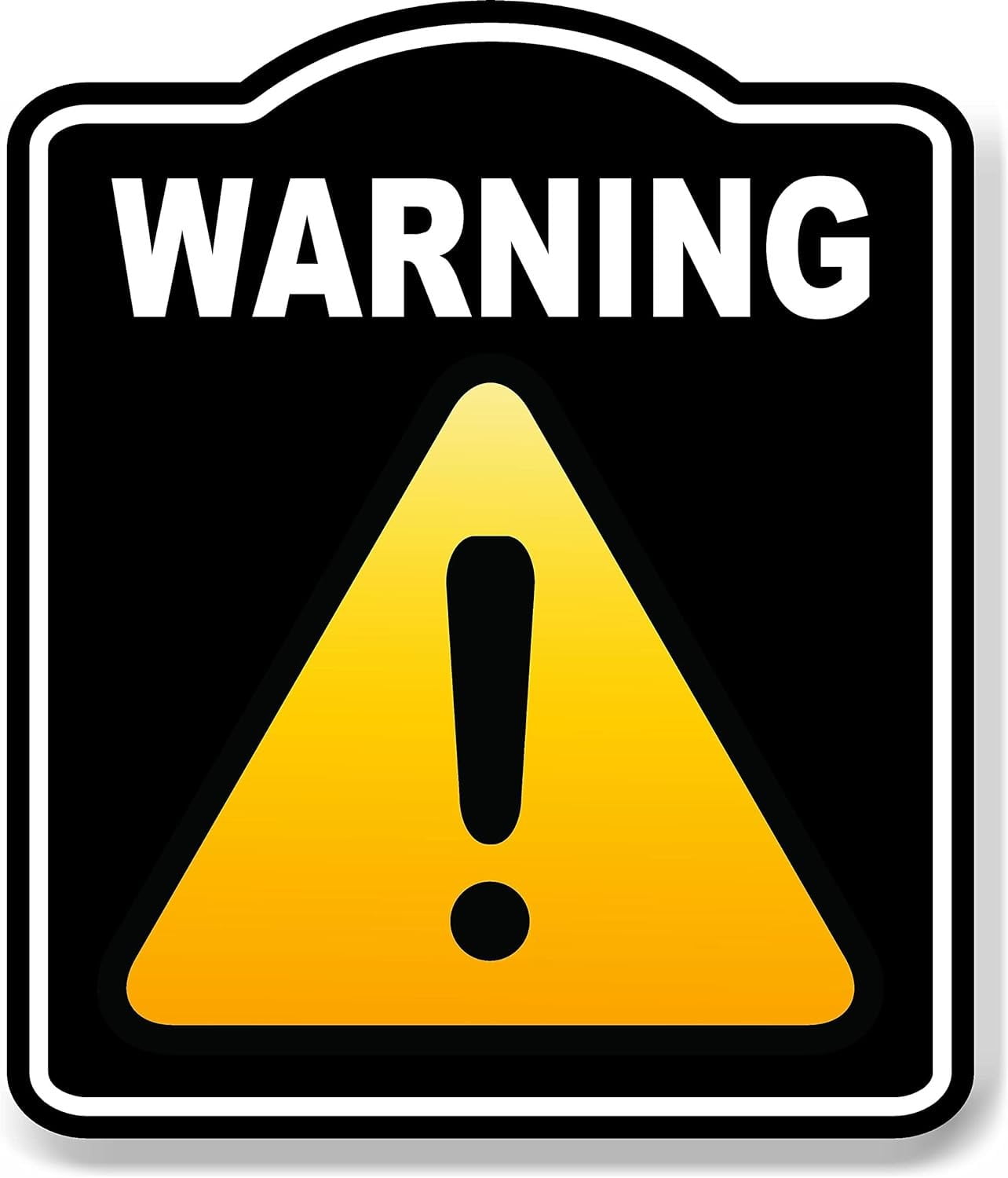 Warning Exclamation Point OSHA Danger BLACK Aluminum Composite Sign, 8. ...