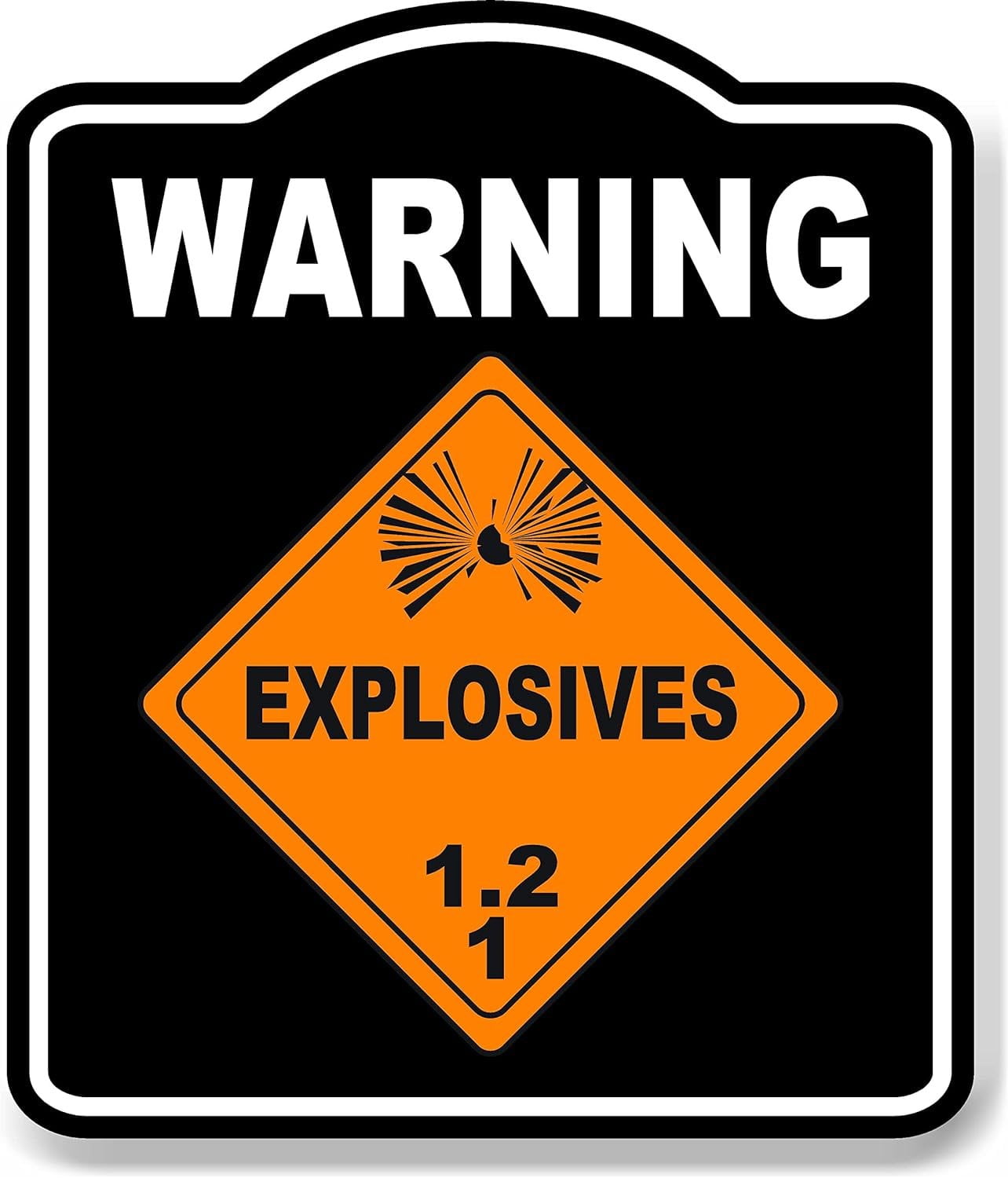 Warning_Explosives_1.2_orange_safty_osha_danger_black Aluminum ...