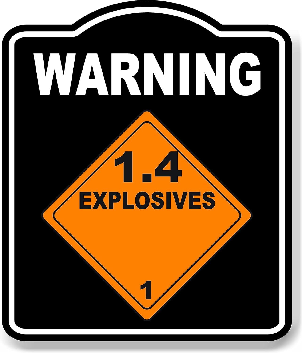 Warning_Explosives_1.4_orange_safty_osha_danger_black Aluminum ...