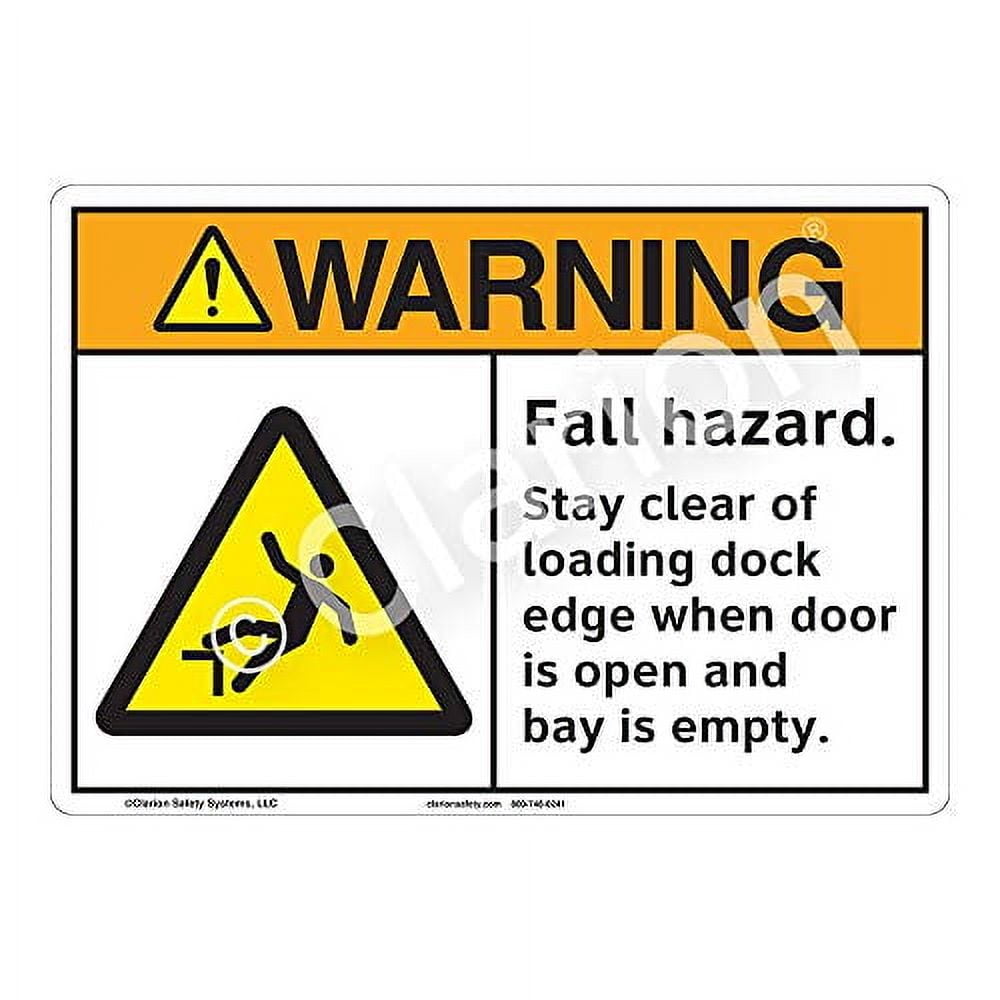 Warning Fall Hazard Sign (F1215-)|Aluminum 14" X 10" with Corner ...