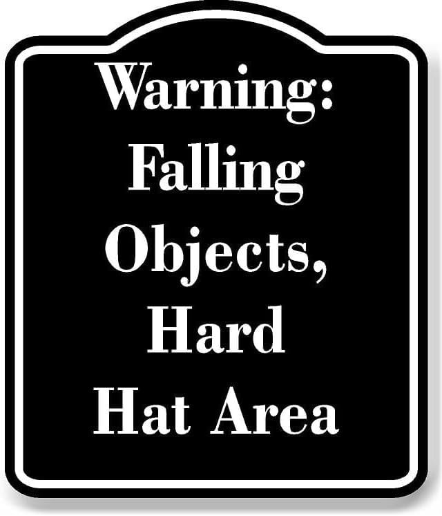 Warning Falling Objects Hard Hat Area BLACK Aluminum Composite Sign 20''x24'' - Walmart.com