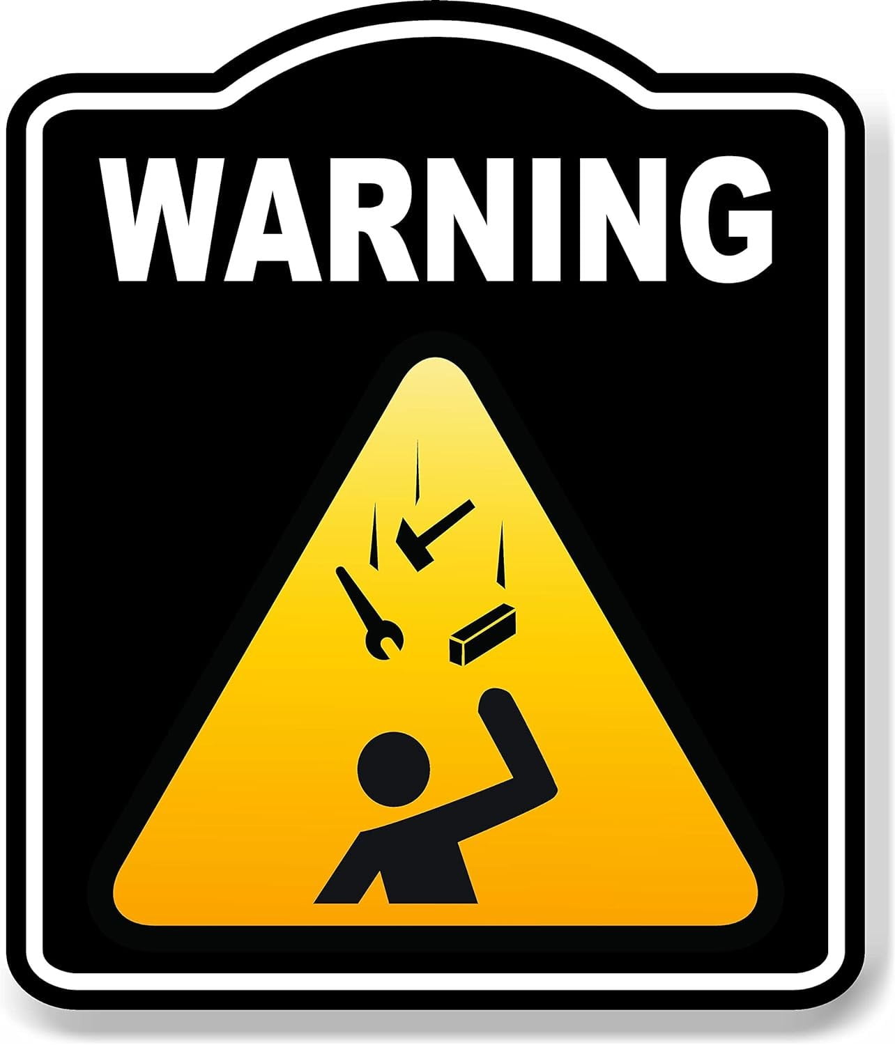 Warning Falling Objects Risk Caution OSHA Danger BLACK Aluminum ...