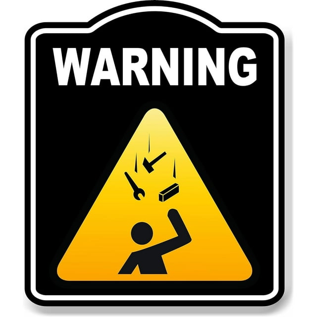 Warning Falling Objects Risk Caution OSHA Danger BLACK Aluminum ...