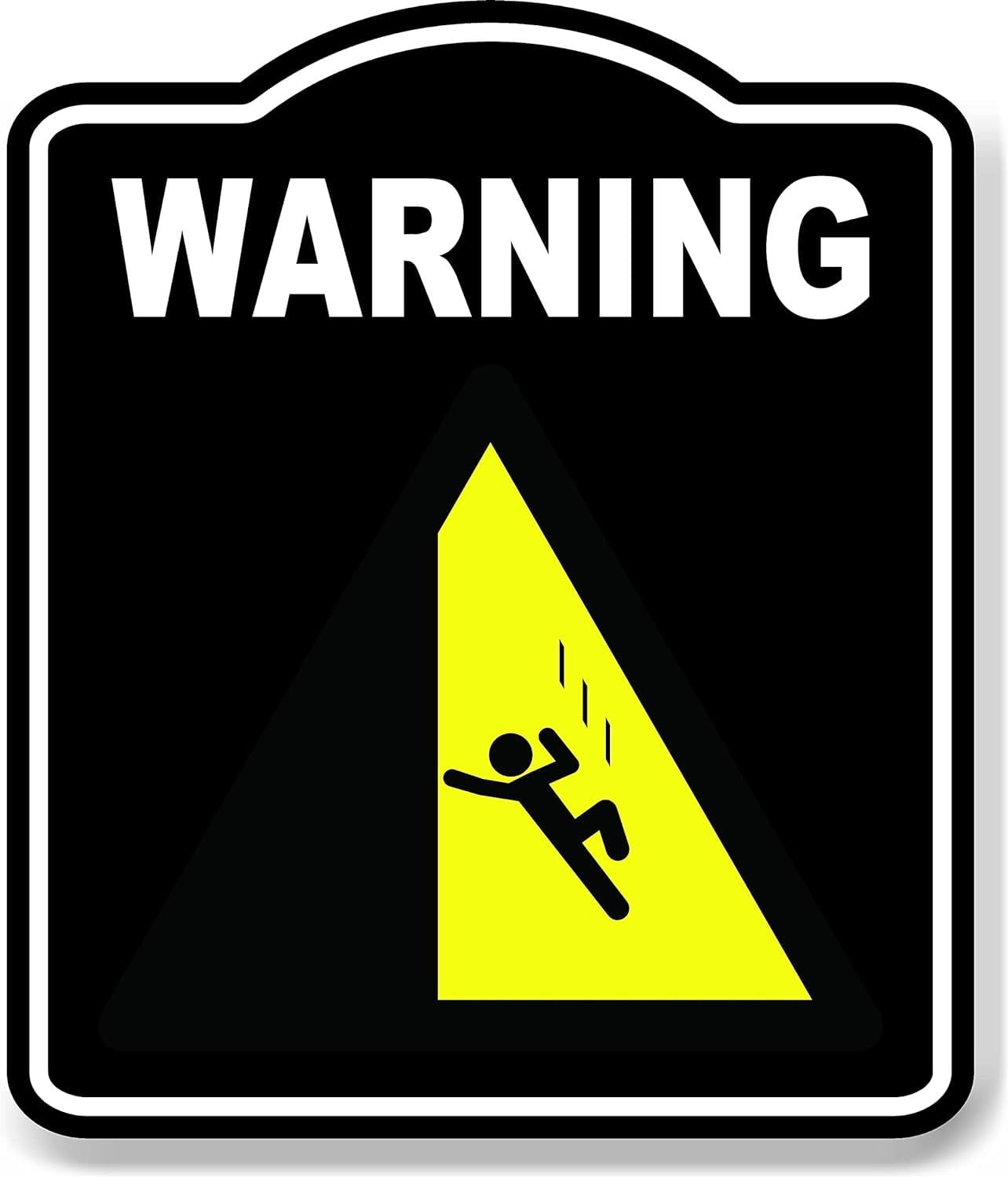 Warning Falling Risk Caution OSHA Danger BLACK Aluminum Composite Sign ...