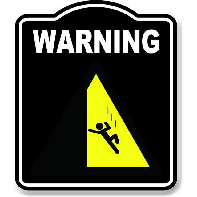 Warning Falling Risk Caution OSHA Danger BLACK Aluminum Composite Sign ...