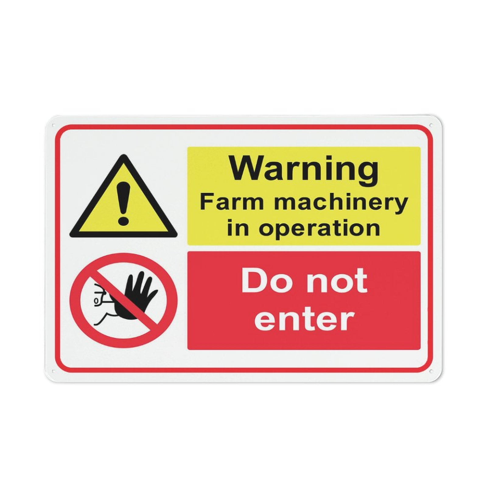 Warning Farm Machinery In Operation Do Not Enter Sign Metal Signs 12X8 ...