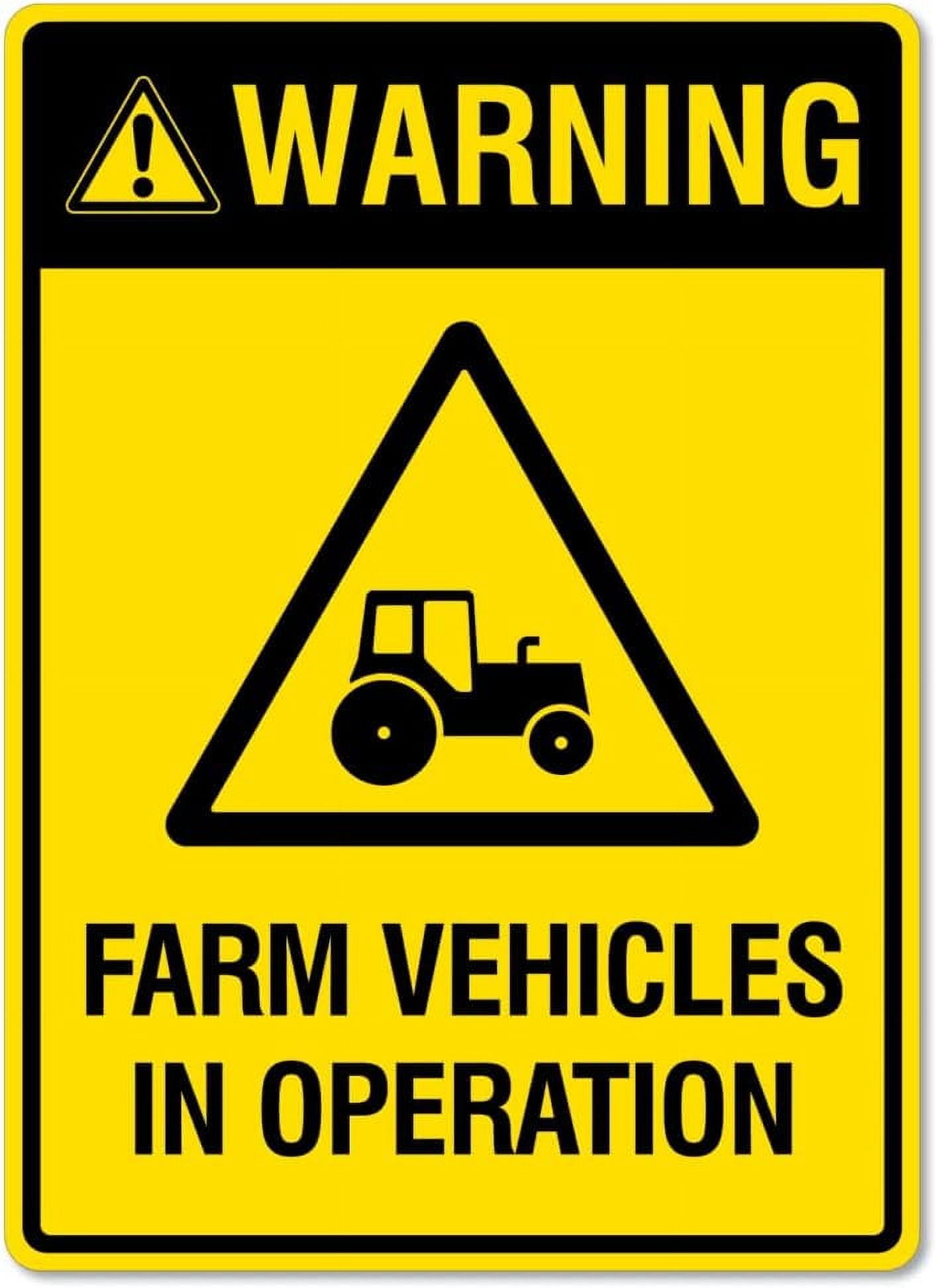 Warning Farm Vehicles In Operation Sign Farming Signs Metal Tin Sign ...