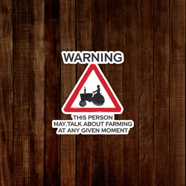 Warning Farming Sticker - Farmer Gift Tractor Farm Sign Decalphone ...