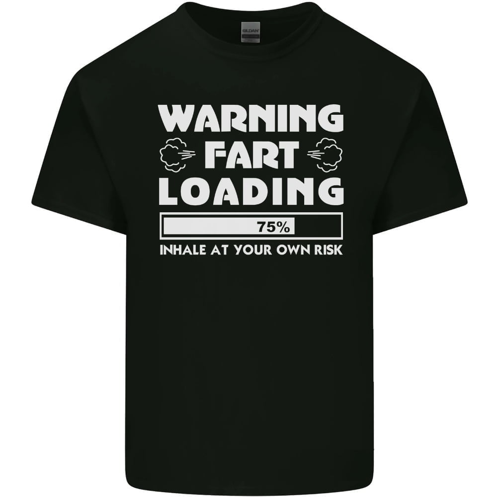 Warning Fart Loading Funny Farting Dad Mens Cotton T-Shirt Tee Top ...