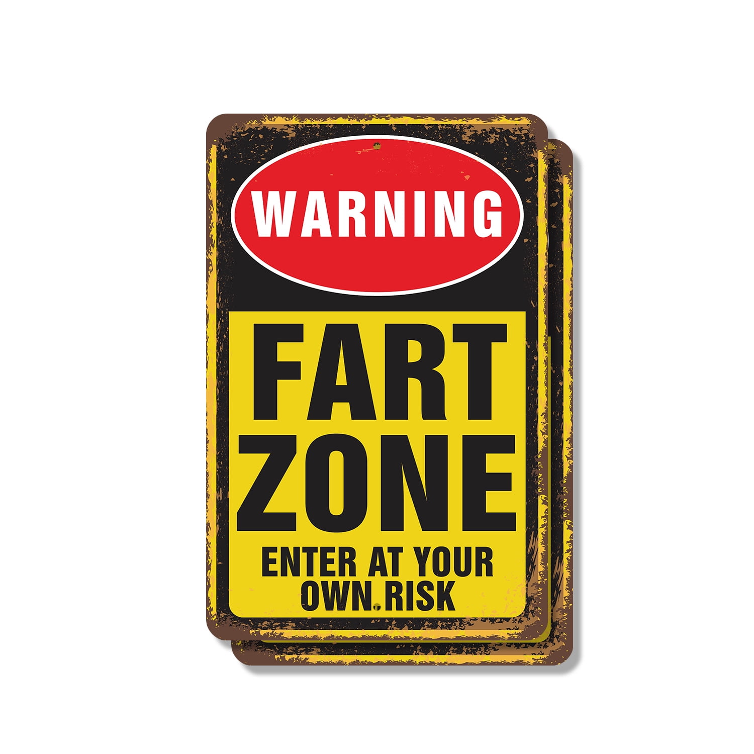 Warning Fart Zone (2 Pack) 8 Inch x 12 Inch Novelty Plastic Sign ...