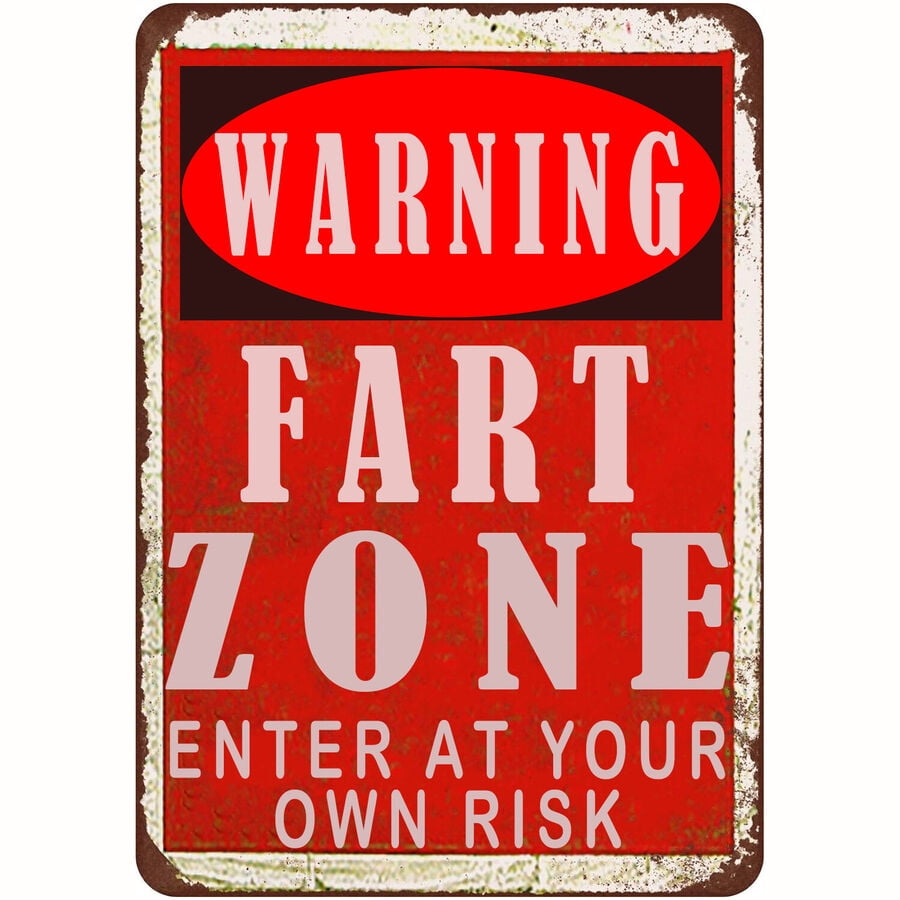 Warning Fart Zone Funny Aluminum Sign Bar Pub Garage Diner Cafe Home ...