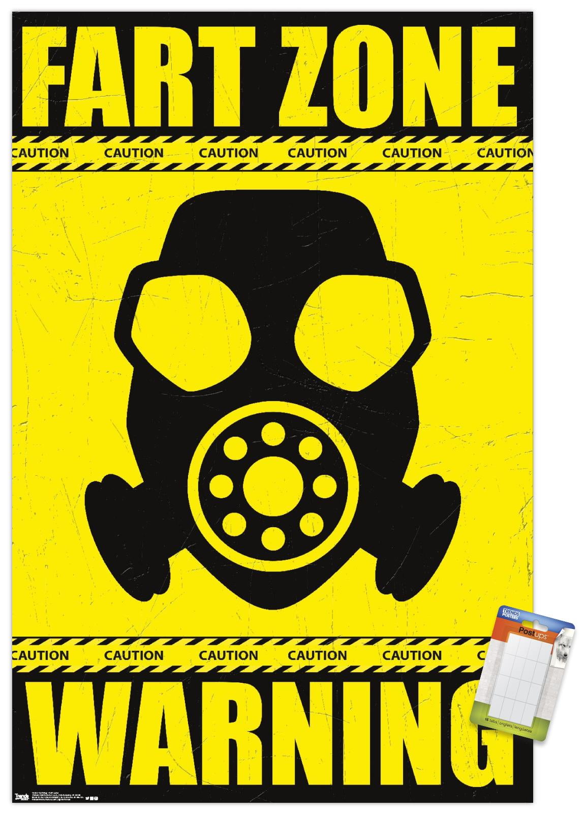 Warning - Fart Zone Wall Poster, 14.725" x 22.375" - Walmart.com