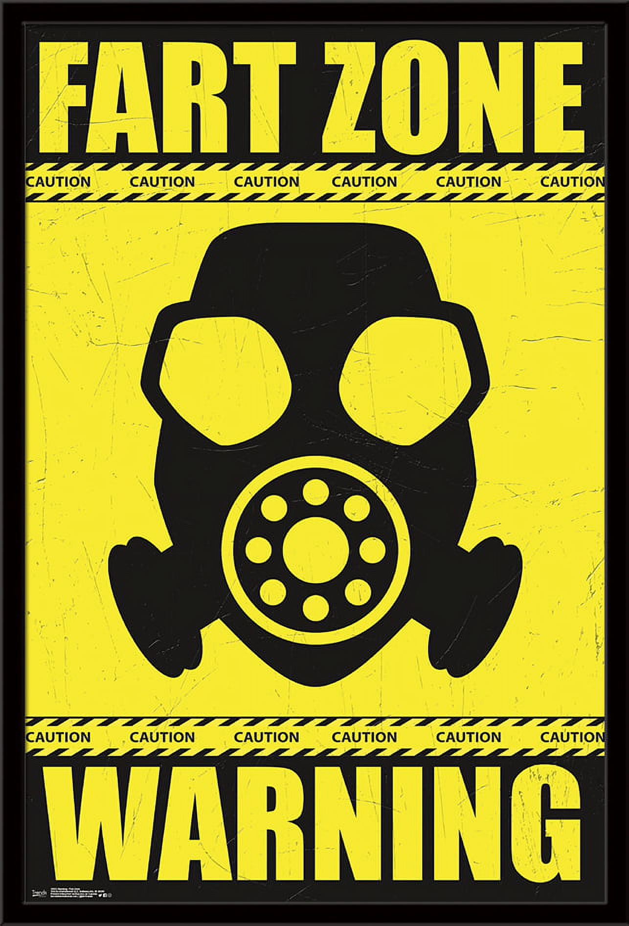 Warning - Fart Zone Wall Poster, 22.375" x 34", Framed - Walmart.com