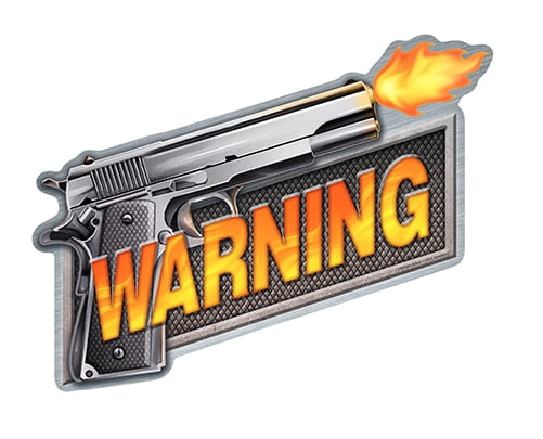 Warning Fire Handgun [3 Pack] of Vinyl Decal Stickers | 5" | Indoor ...