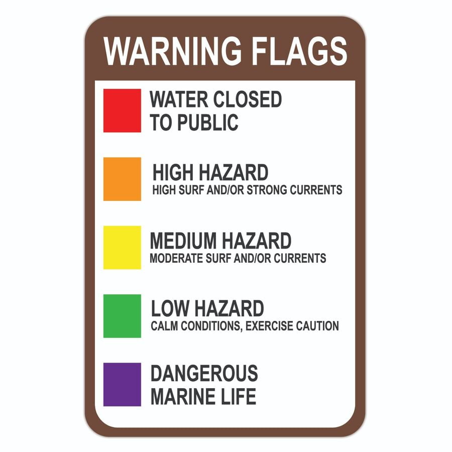 Warning Flags Metal Aluminum Sign Size: 8 x 12 Inch - Walmart.com