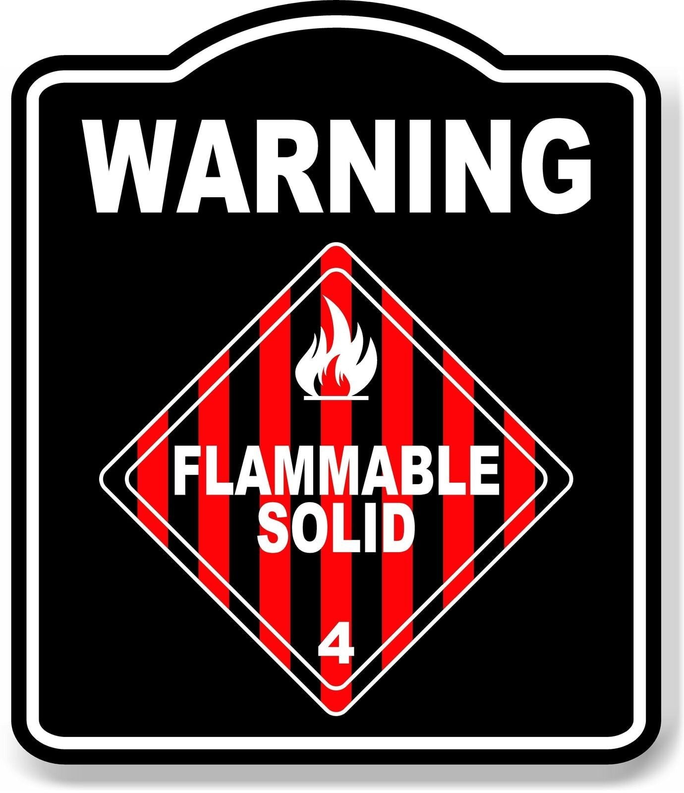 Warning Flammable Solid Hazard Gas OSHA Danger BLACK Aluminum Composite ...