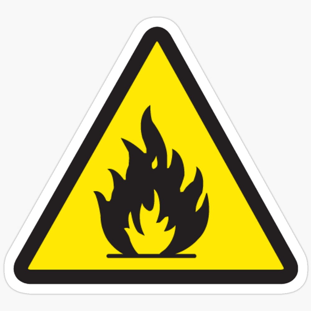 Warning Flammable Sticker Phone Decal Water Bottle Stickers Car Decals ...