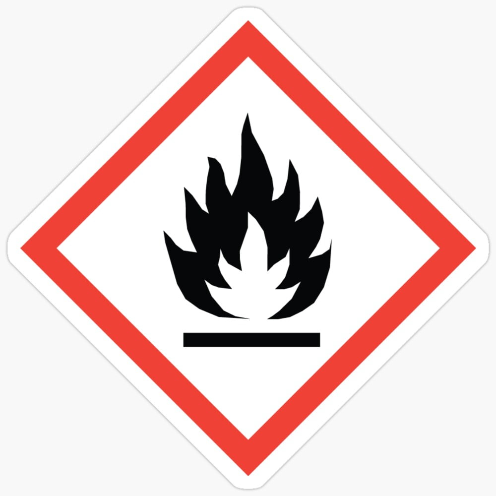 Warning Flammable Sticker Phone Decal Water Bottle Stickers Car Decals ...
