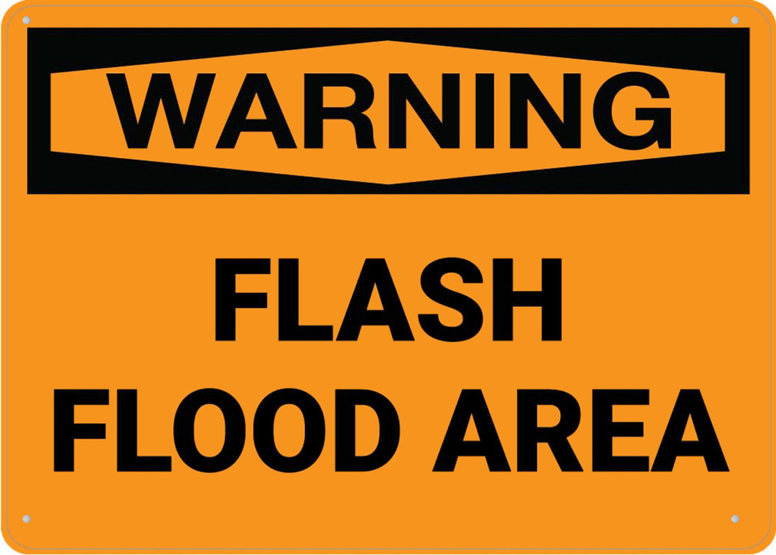 Warning Flash Flood Area Sign Signs Outdoor, Uv Printed Aluminum 12 X 8 ...