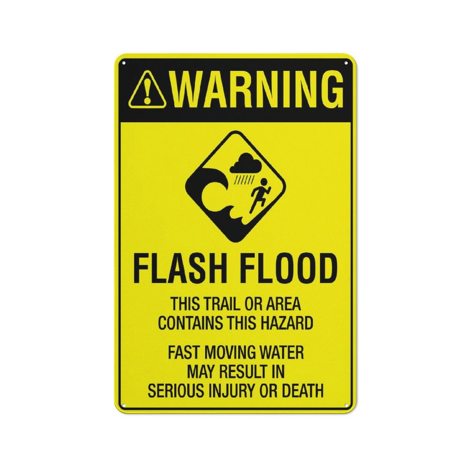 Warning Flash Flood Bright Yellow Sign 8"X12" Rust Free Aluminum Signs ...