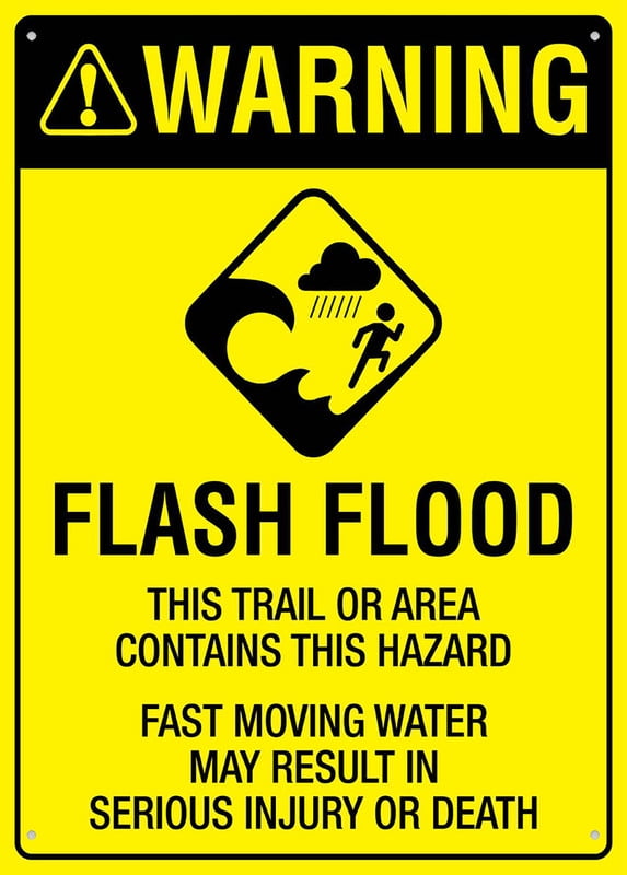 Warning Flash Flood Bright Yellow Sign 8X12 Inch Rust Free Aluminum,Uv ...