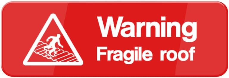 Warning Fragile Roof Sign,Acrylic Sign Safety Informative Sign With ...