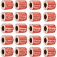 Warning Fragile Tape, 3" X 2" Fragile Handle with Care Warning Stickers ...
