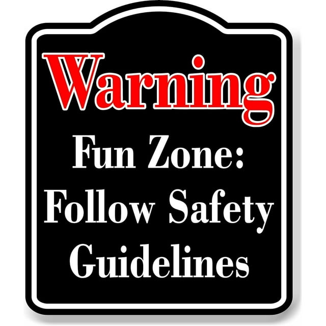 Warning Fun Zone Follow Safety Guideline Paintball BLACK Aluminum ...