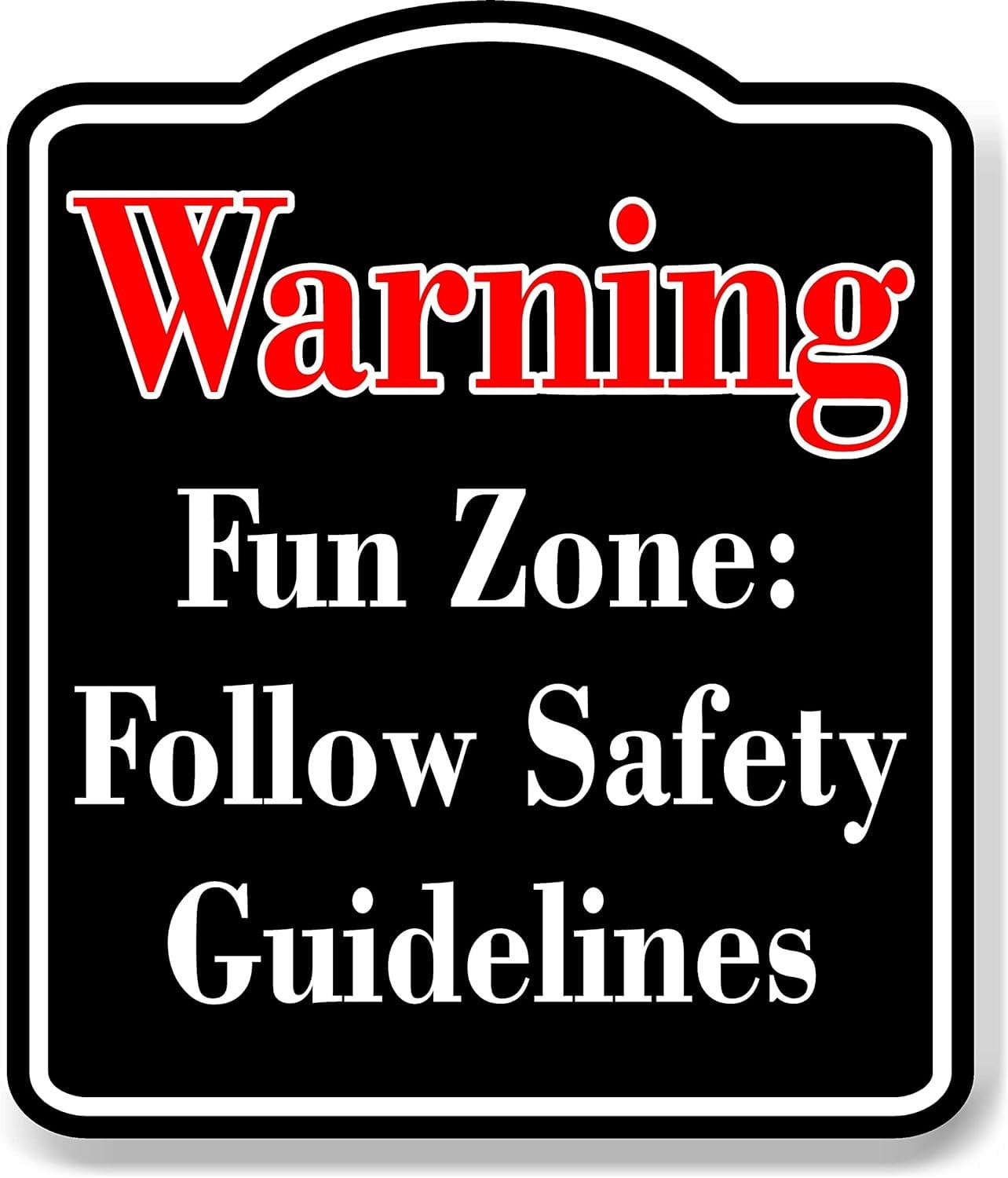 Warning Fun Zone Follow Safety Guideline Paintball BLACK Aluminum ...