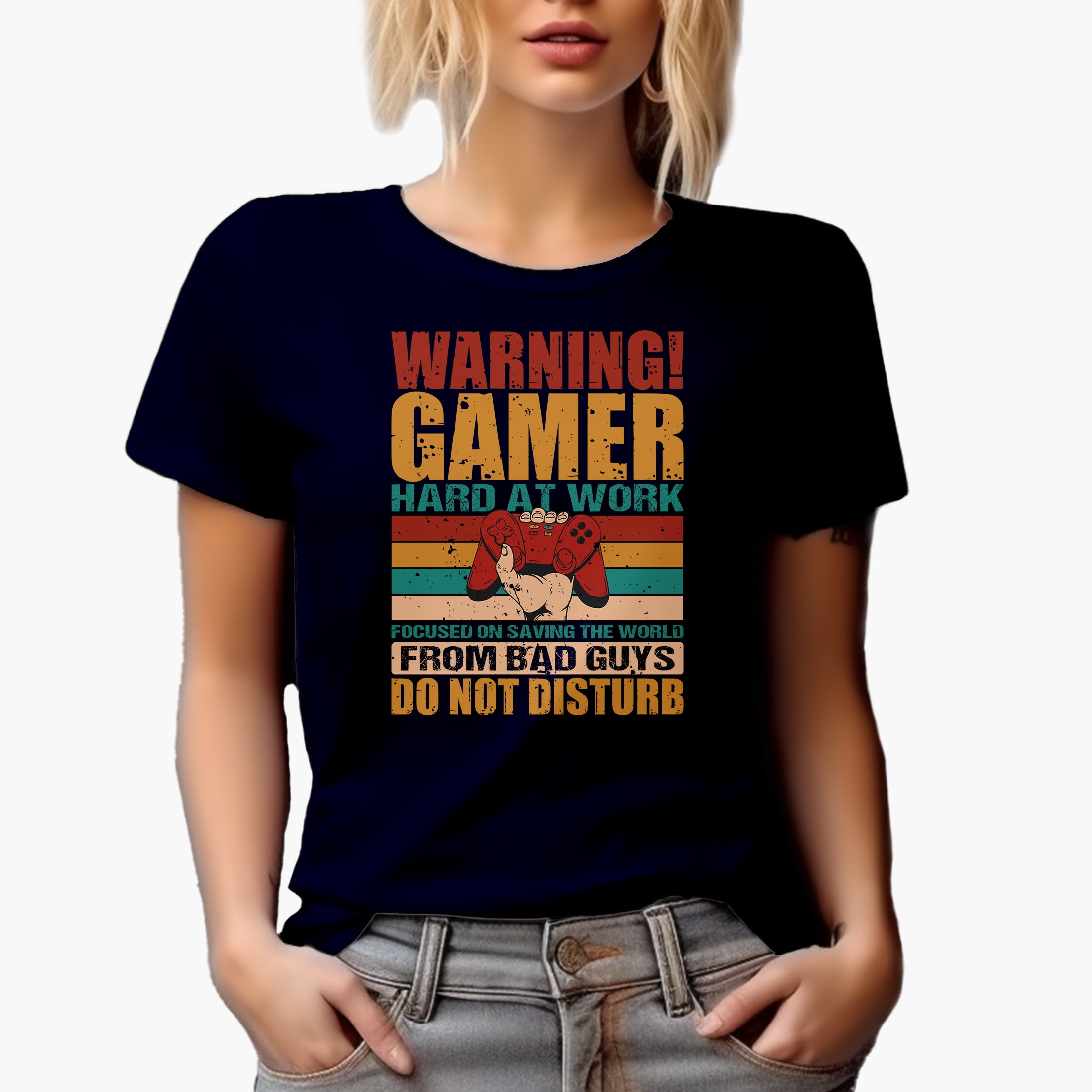 Warning, Gamer, Hard at Work, Focused on Saving the World from Bad Guys ...