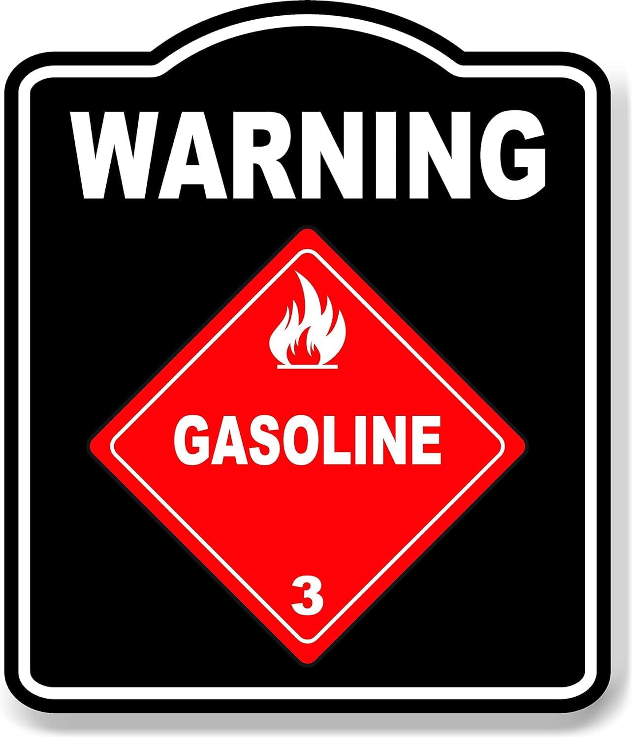 Warning_Gasoline_Flammable_Gas_OSHA_Danger_BLACK Aluminum Composite ...