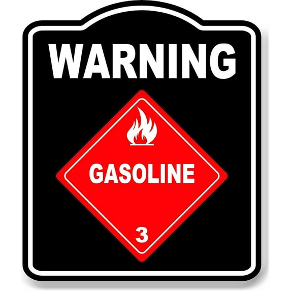 Warning_Gasoline_Flammable_Gas_OSHA_Danger_BLACK Aluminum Composite ...