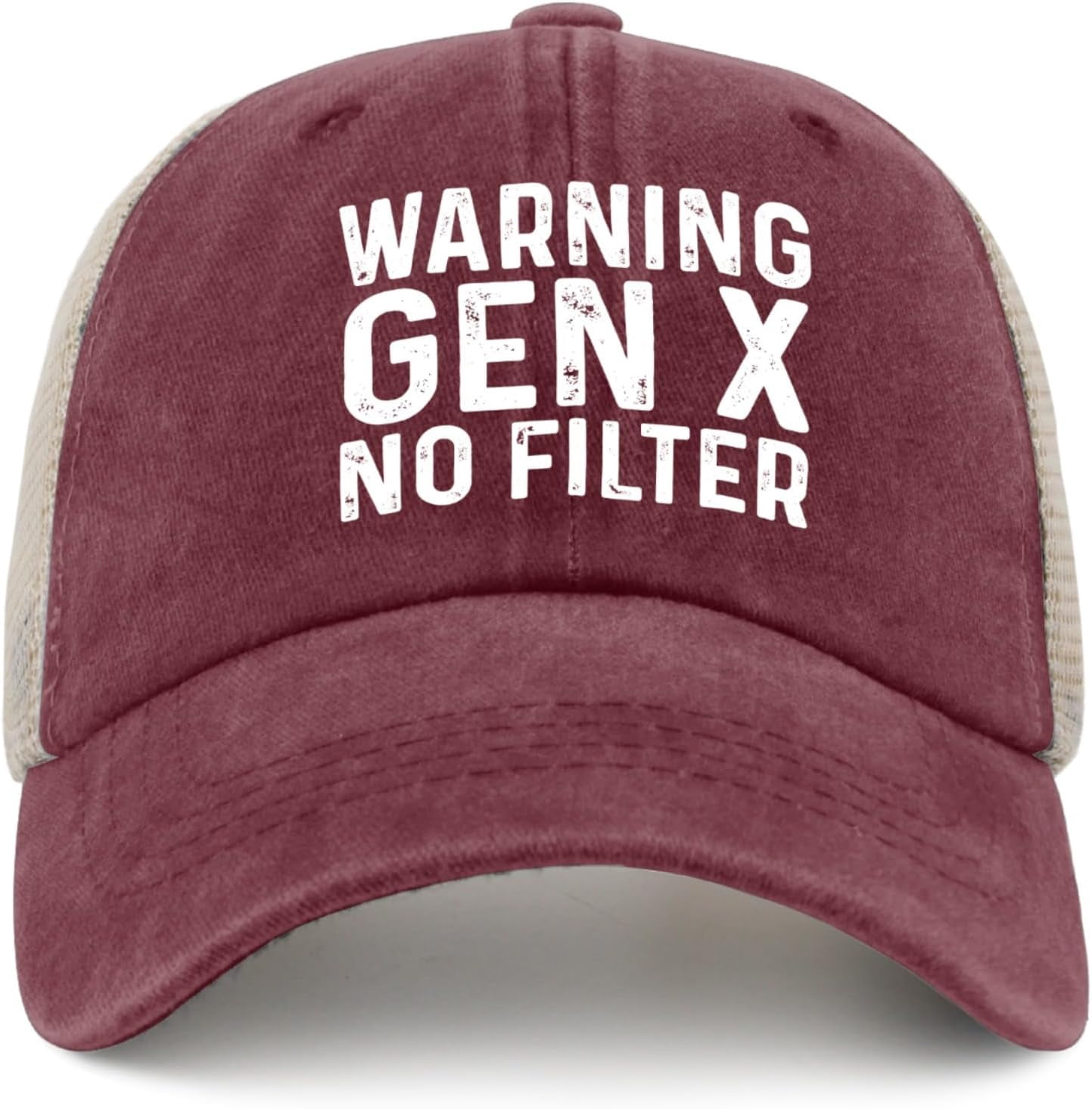 Warning Gen X No Filter Trucker Hat Women Vintage Mesh Cap for Fall ...
