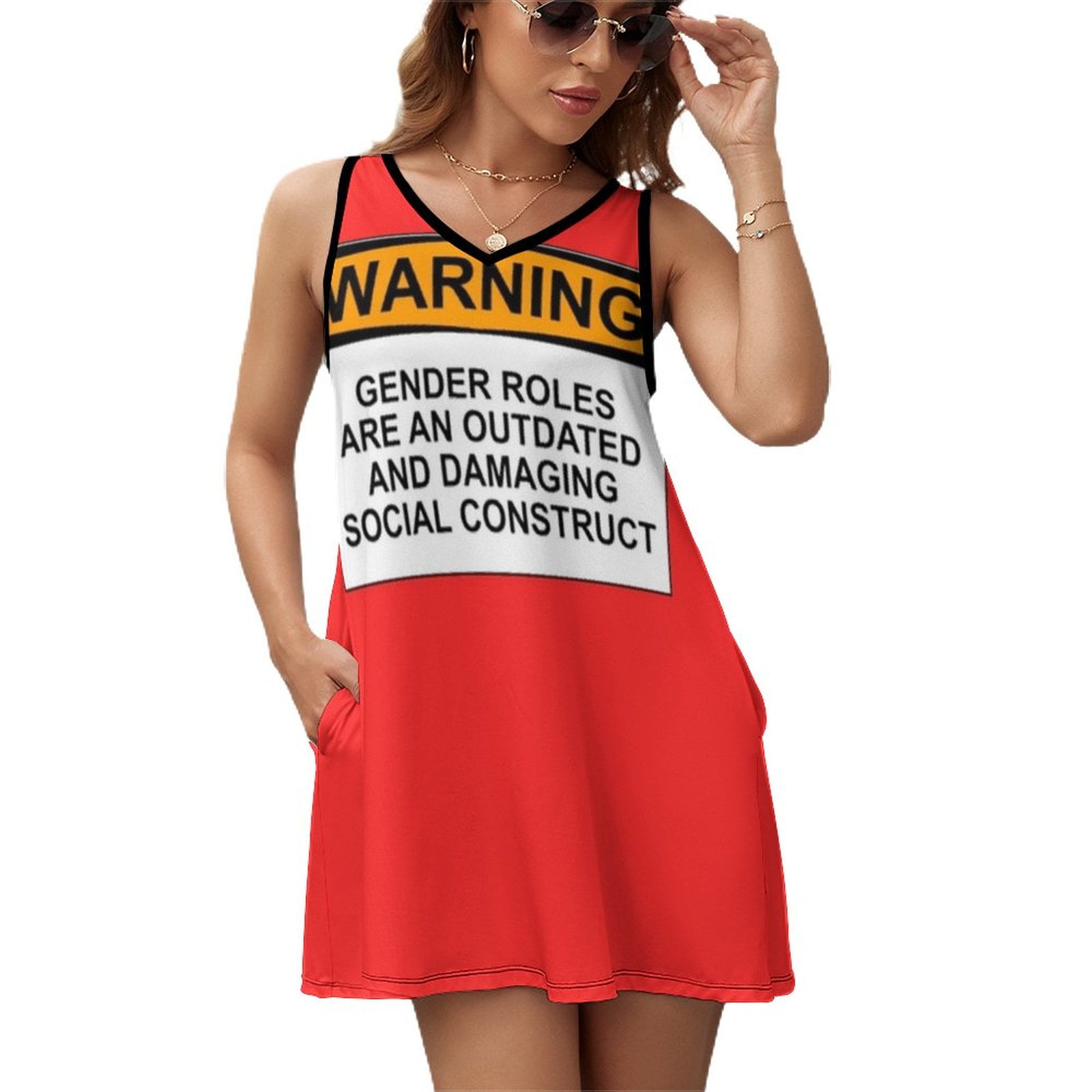 Warning : Gender Roles Are An Outdated And Damaging Social truct Square Neck Dress Sweet Summer ...