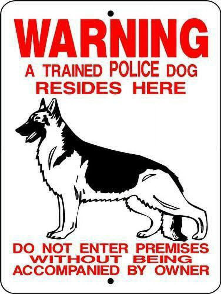 Warning German Shepherd Police Dog Aluminum Sign - Walmart.com