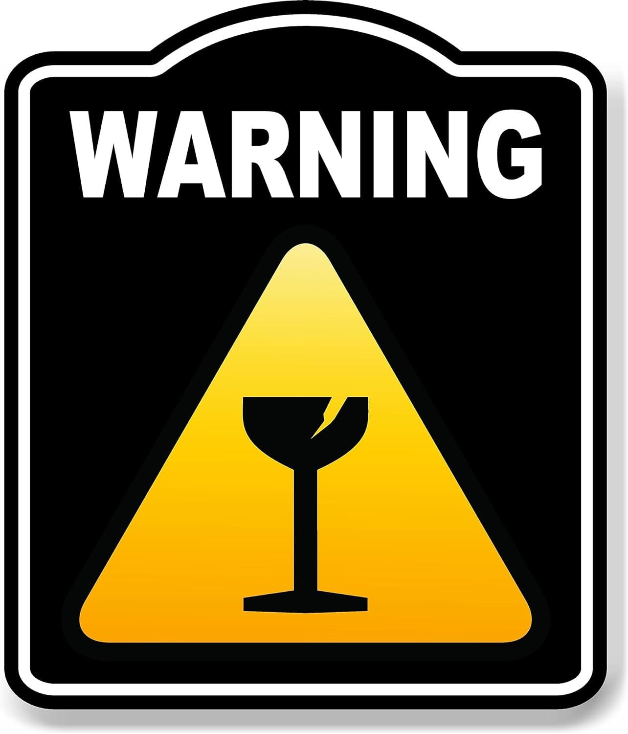 Warning Glass Risk Caution OSHA Danger BLACK Aluminum Composite Sign, 8 ...