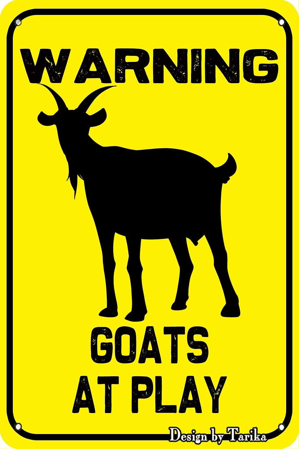 Warning Goats at Play Tin Metal Tin Sign 8x12 Inch - Walmart.com