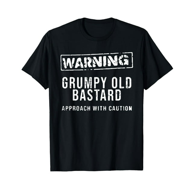 Warning Grumpy Old Bastard Approach With Caution T Shirt L