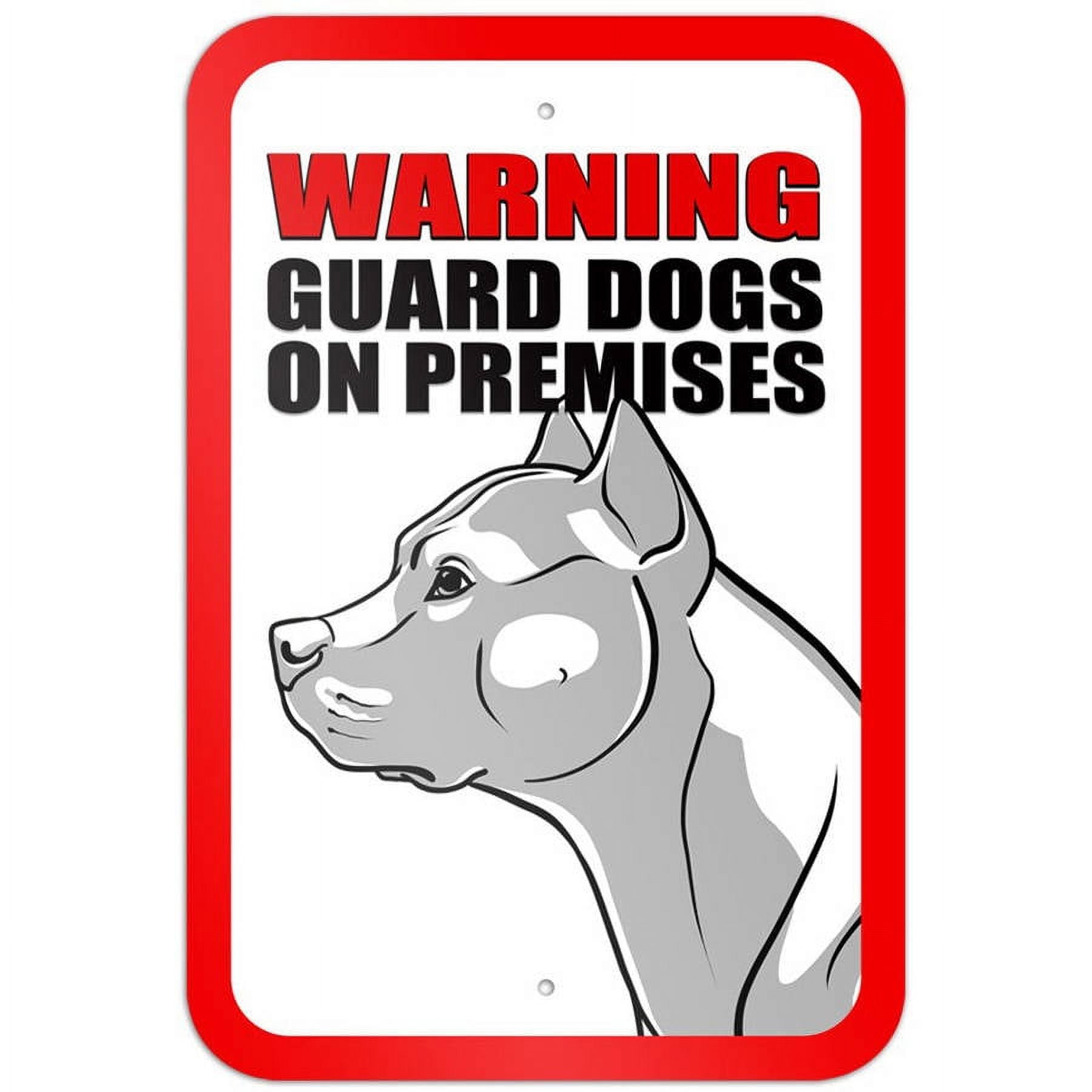 Warning Guard Dogs on Premises Pit Bull Terrier Sign - Walmart.com