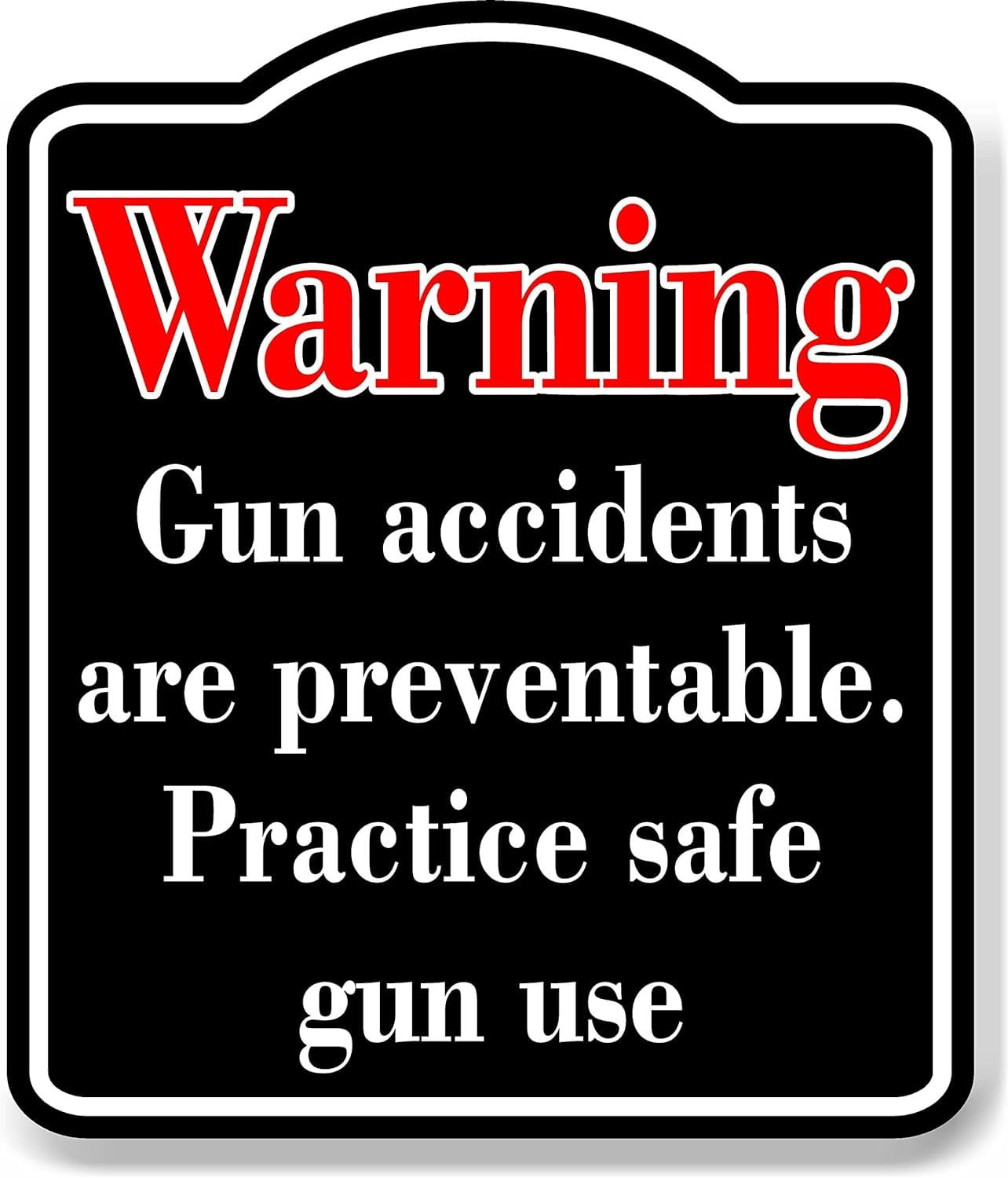 Warning Gun accidents are preventable. gun red black Aluminum Composite ...