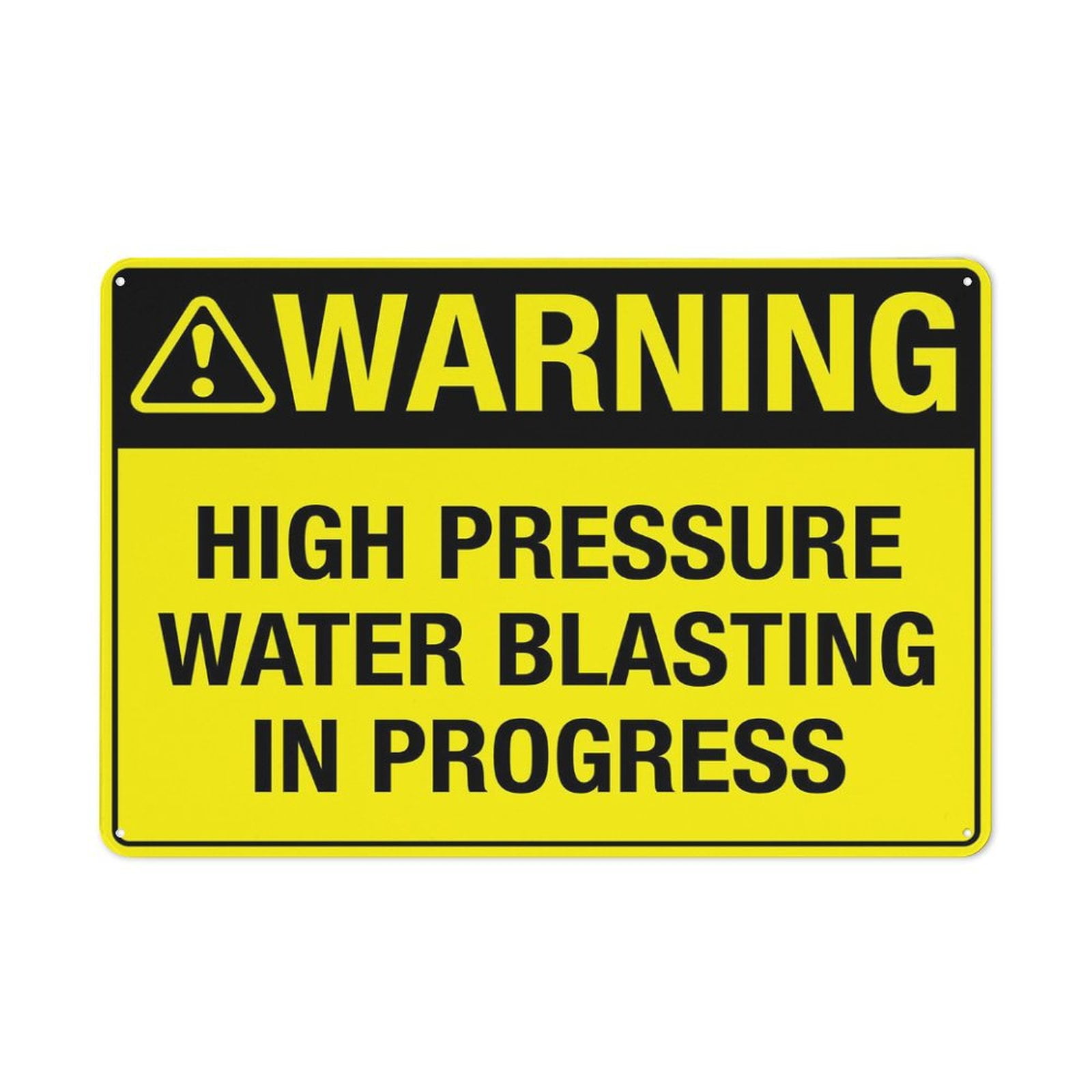 Warning High Pressure Water Blasting In Progress Sign 12”X8” Metal ...
