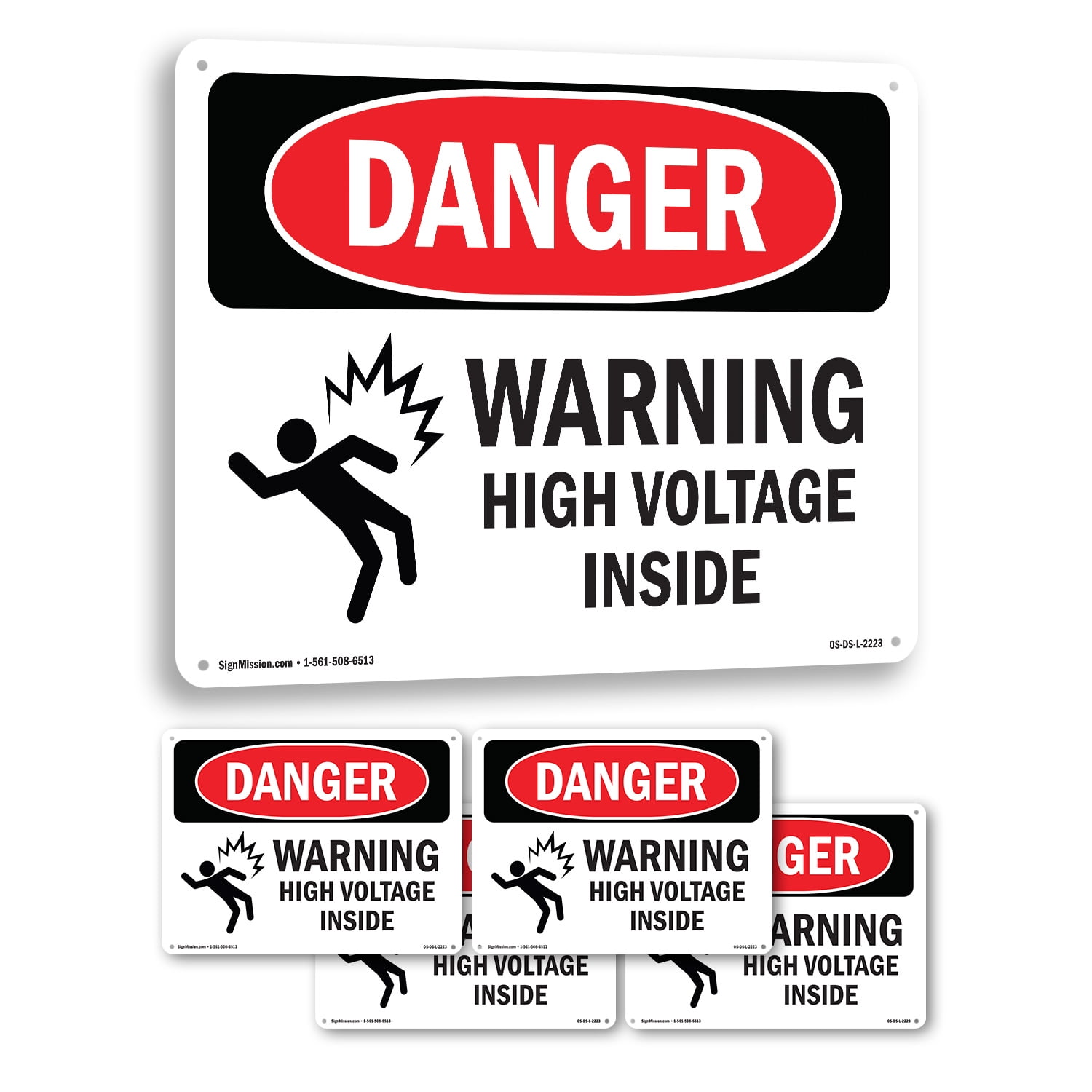 Warning High Voltage Inside OSHA Danger Rigid Plastic Sign 10 Inch x 7 Inch - 5 Pack - Walmart.com