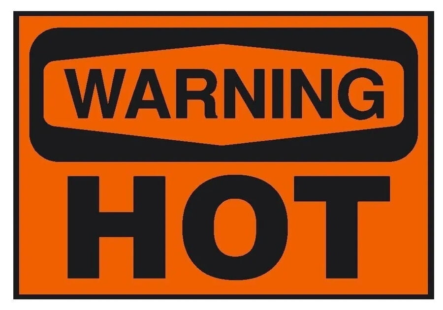 Warning Hot Safety Sign Metal Wall Sign Size: 16 x 12 Inch - Walmart.com